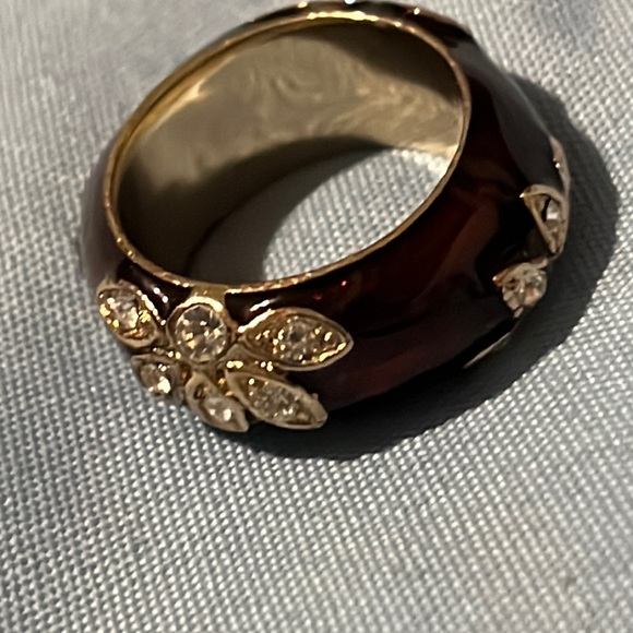 Jewelry | Stunning Ring Purple Translucent Enamel With Rhinestones Very ...